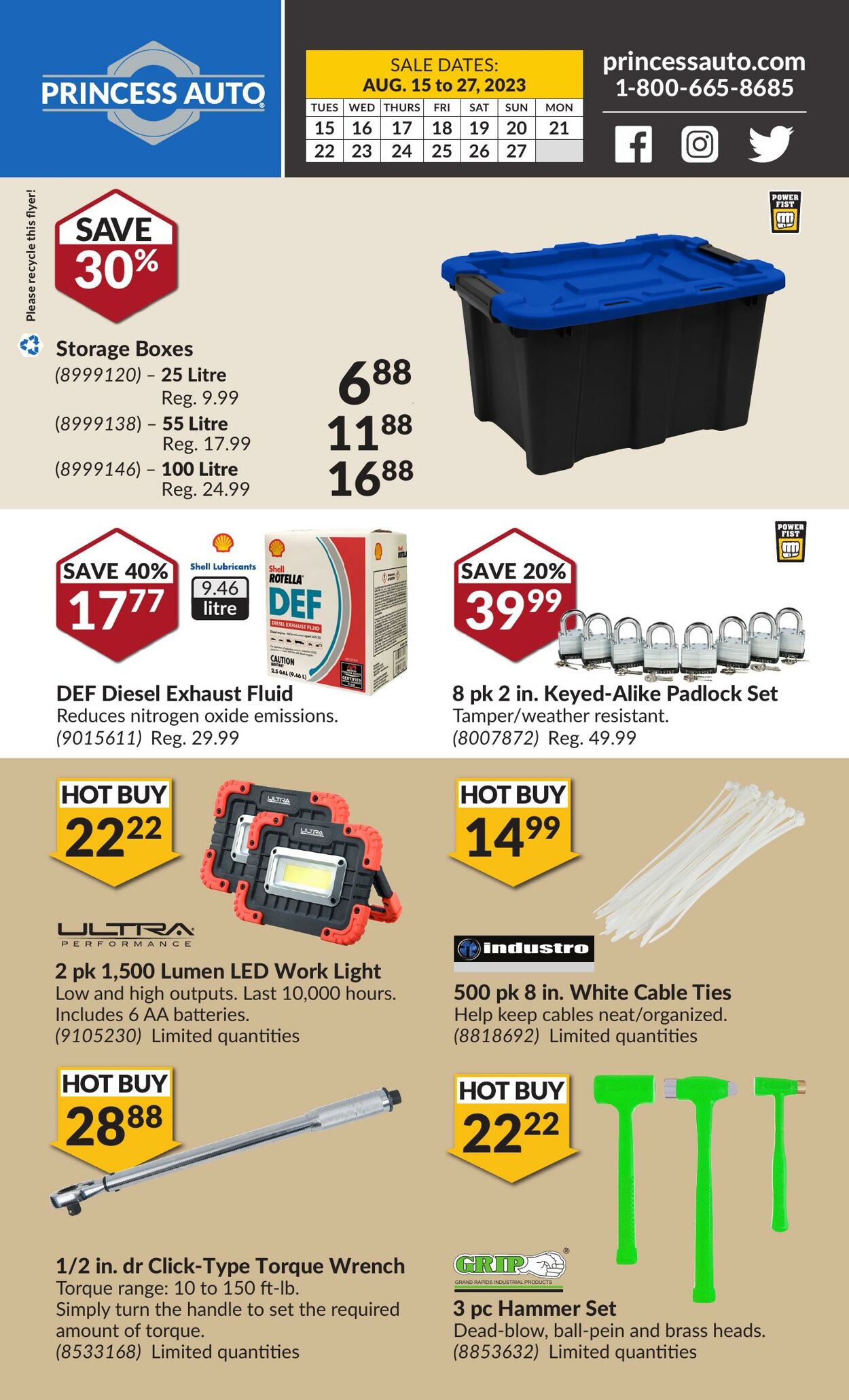 Princess Auto Promotional Flyer - Valid from 15.08 to 27.08 - Page nb 2 ...